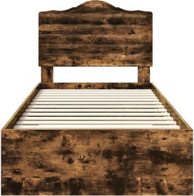 Rám postele s čelo Kouřový dub 90 x 190 cm Kompozitní dřevo 3413661