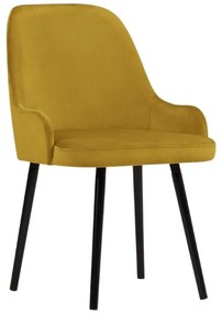 OnaDnes -20% Žlutá sametová jídelní židle MICADONI FLINT