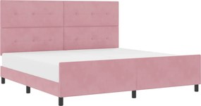Postel s boxspringem s čelo Růžová 200 x 200 cm samet 3344968