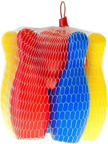 Kuželky s koulí barevné / Sada 6 ks / V síťce / Plast / 19 cm / od 10