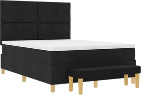 Postel s boxspringem s polštářem Černá 200 x 140 cm textil 3344382