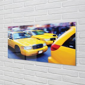 Obraz na skle Žlutá taxi City 120x60 cm