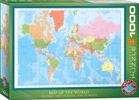 EUROGRAPHICS Puzzle Mapa světa / 1000 dílků / 67,6 x 48,9 cm