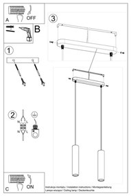 Sollux SL.0654 - Lustr na lanku LUVO 2xGU10/40W/230V beton/černá