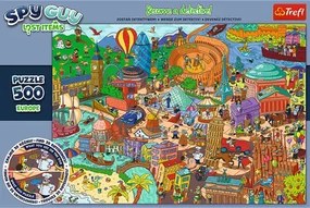 Trefl - Puzzle - Lost Items Spy Guy: Evropa / 500 dílků / 48 x 34 cm /