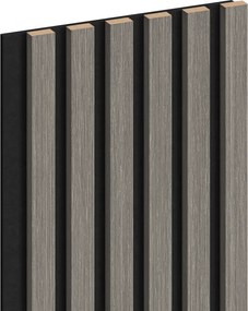 Mexen Lam-F, akustické stěnové lamely 275 × 30 cm, plstěný podklad 8 mm, technická dýha, dub stříbřitý, S105-275307-3015-007