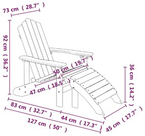 vidaXL Zahradní křesla Adirondack 2 ks s podnožkami HDPE akvamarínová