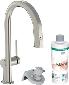 Hansgrohe Aqittura M91, filterSystem 210, vytahovací výtok, 1jet, sBox, startovací sada, vzhled nerezu, HAN-76800800