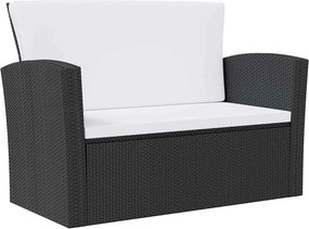 8dílná zahradní sedací souprava s poduškami polyratan černá 3095941