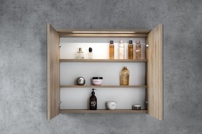 Aqualine Aqualine, KAWA STRIP Galerka s LED osvětlením 80x70x22cm, dub emporio, WGL38S