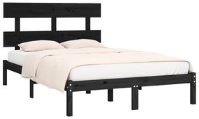 Rám postele černý masivní dřevo 200 x 200 cm,  3104697