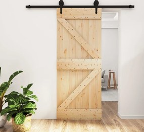 vidaXL Posuvné dveře s kováním 85 x 210 cm masivní borové dřevo [3203228]