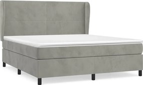 Box spring postel s matrací světle šedá 180x200 cm samet 3129105