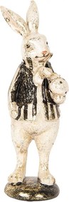 Dekorace králíček s černým kabátkem - 8*9*25 cm