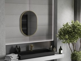 Mexen Loft, oválné koupelnové zrcadlo 70 x 50 cm, barva rámu zlatá lesklá, 9851-070-050-000-50