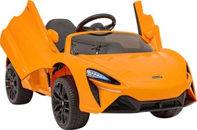Ramiz Elektrické autíčko McLaren Artura pro děti oranžové + pohon 4x4 + dálkové ovládání + plynulý start + EVA kola + audio LED