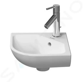 DURAVIT - ME by Starck Umývátko rohové 435x380 mm, s přepadem, s otvorem pro baterii, bílá (0722430000)