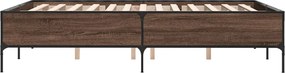 Rám postele hnědý dub 150 x 200 cm kompozitní dřevo a kov 3279796
