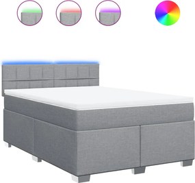 Box spring postel s matrací světle šedá 140 x 200 cm textil 3288211