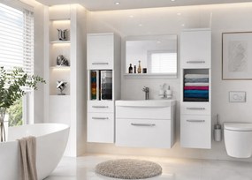 Koupelnový nábytek skříňky s umyvadlem a zrcadlem bílá matná  ROD PRIMO M 6/0/W/W/0/ZINC