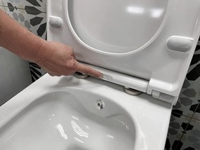 Sapho AVVA závěsná WC mísa s bidet. sprškou, Rimless, 35,5x53 cm, bílá 100312