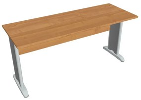 Stůl pracovní rovný 160 cm hl. 60 cm - Hobis Cross CE 1600 Dekor stolové desky: olše, Dekor lamino podnože: olše, Barva nohou: Stříbrná