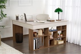 Rohový pracovní stůl v dekoru ořechu 120x130 cm Vesper – Kalune Design