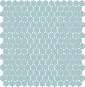 Hisbalit Skleněná mozaika modrá Mozaika 314A SATINATO hexagony 2,3x2,6 (33,33x33,33) cm - HEX314ALH