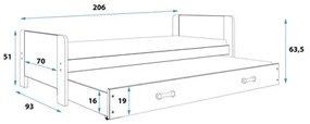 Dětská postel DAREK 80x200 cm - bílá