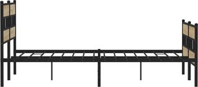 Kovový rám postele bez matrace dub sonoma 200 x 200 cm 3308475
