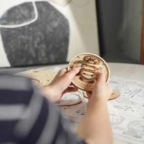 Hračka Robotime 3D dřevěné mechanické puzzle Svítící glóbus [6950313]