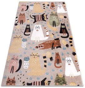 Dětský kusový koberec FUN Kočičky béžový Rozměr: 200x290 cm