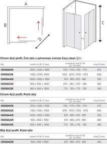 Mereo Mereo, Sprchový kout, LIMA, čtverec, chrom ALU, sklo Point, CK608A42K