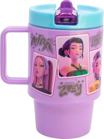 Plastový hrnek s víčkem a pítkem KPop Demon Hunters - HUNTR/X - 530 ml