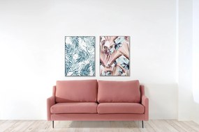 Obraz palmas 60 x 80 cm modrý MUZZA