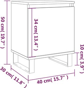 vidaXL Noční stolky 2 ks 40 x 30 x 50 cm kompozitní dřevo [826849] Barva: Betonová šedá