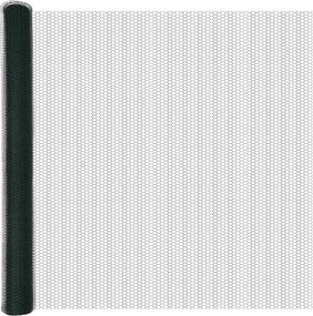 Hexagonální plot s podpěrou 50 x 1,6 m Ocel potažená PVC Zelená 3353146