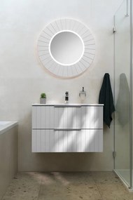 Sapho Sapho, LUMIRO STRIP kulaté zrcadlo s LED osvětlením v rámu, průměr 90cm, agila, LR950-4343S