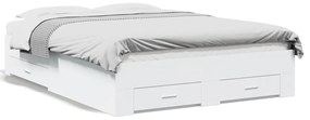 Rám postele se zásuvkami bílý 120 x 190 cm kompozitní dřevo,  3280412