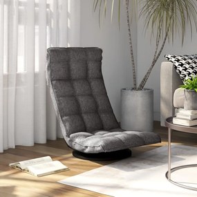 Otočná lenoška na podlahu světle šedá textil 336574