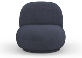 Tmavě modré křeslo z textilie bouclé Chuck – Micadoni Home