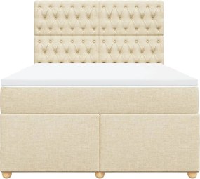 Box spring postel s matrací krémová 140x190 cm textil 3293587