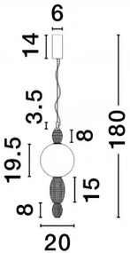 LED zlato-oranžovo-růžové designové svítidlo Obří