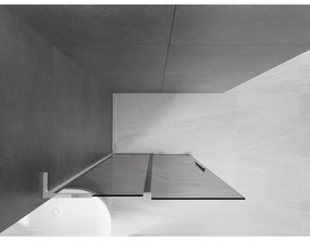 Mexen Velar L, posuvná sprchová zástěna Walk-in 100 x 200 cm, 8mm šedé sklo, chromová, 871-100-003-43-01