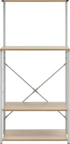 Skříňka na mikrovlnku bílá a dub 60 x 39,6 x 123 cm kompozit 288241