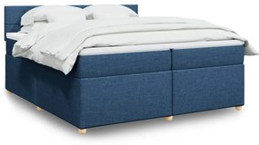 Box spring postel s matrací modrá 200x200 cm textil 3286793