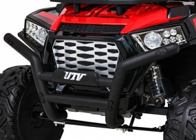 Ramiz Elektrická terénní bugina UTV pro děti červená + dálkové ovládání + zavazadlový prostor + pomalý start + EVA kola + MP3 LED
