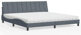 Postel s matrací Hanko tmavě šedá 200 x 200 cm samet 3208617