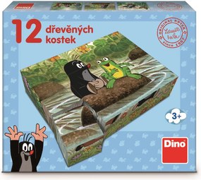 Dřevěné kostky dino krtek a zvířátka dřevěné kostky