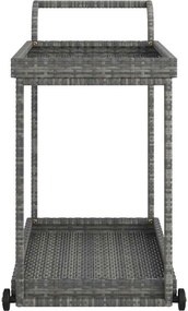 Barový vozík šedý 100 x 45 x 83 cm polyratan 316667